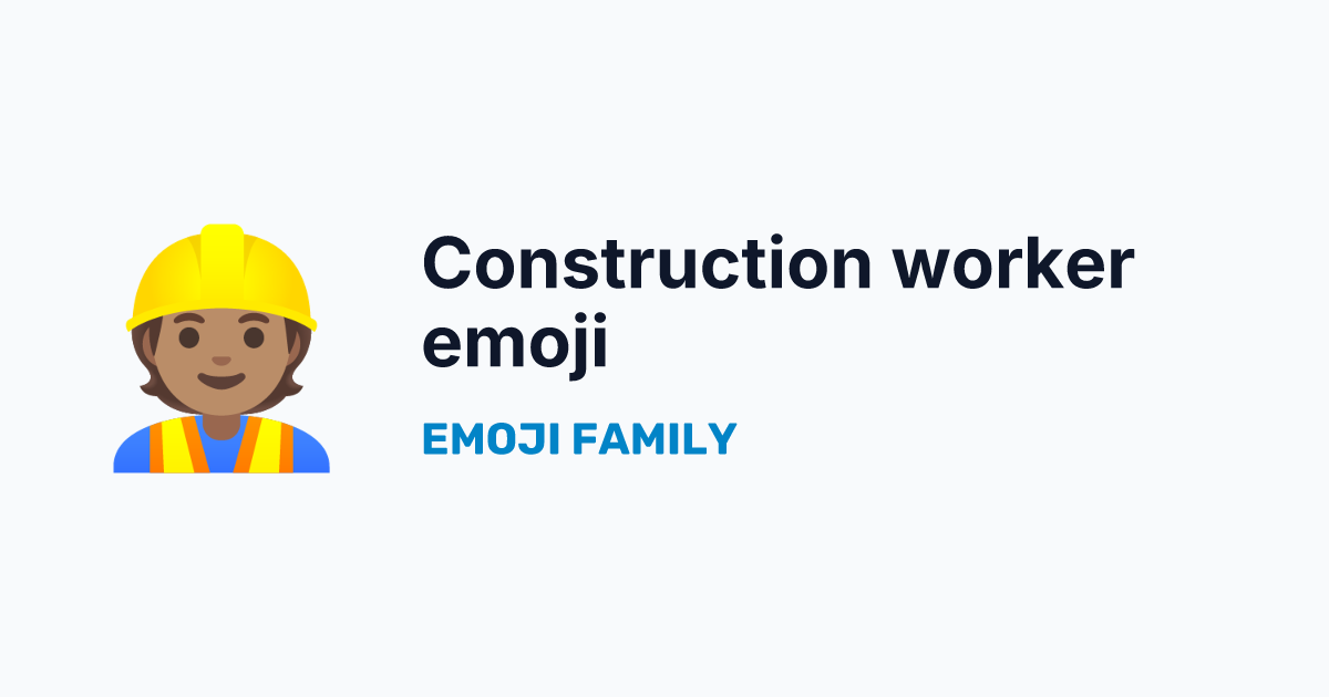 Construction worker: medium skin tone emoji — Emoji Family