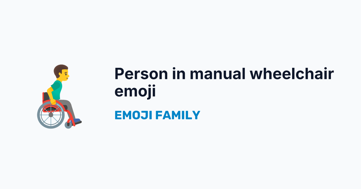 Man in manual wheelchair: facing right emoji — Emoji Family