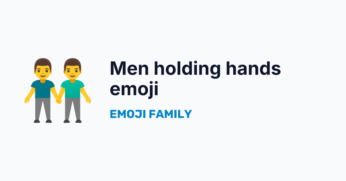Men holding hands emoji — Emoji Family