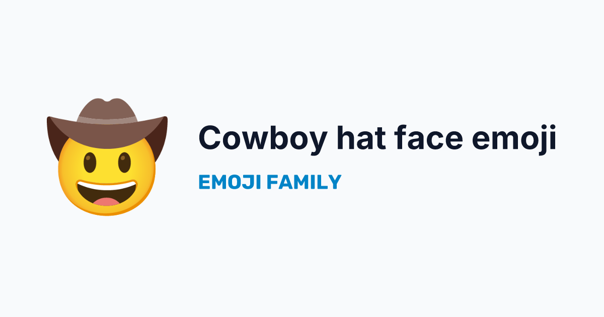 Cowboy hat face emoji — Emoji Family